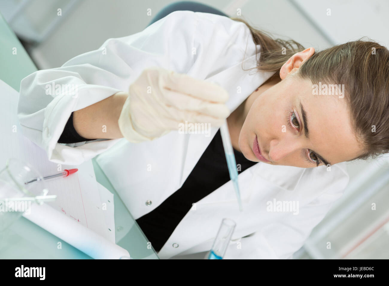 young scientist using a pipette in a molecular biology lab Stock Photo ...