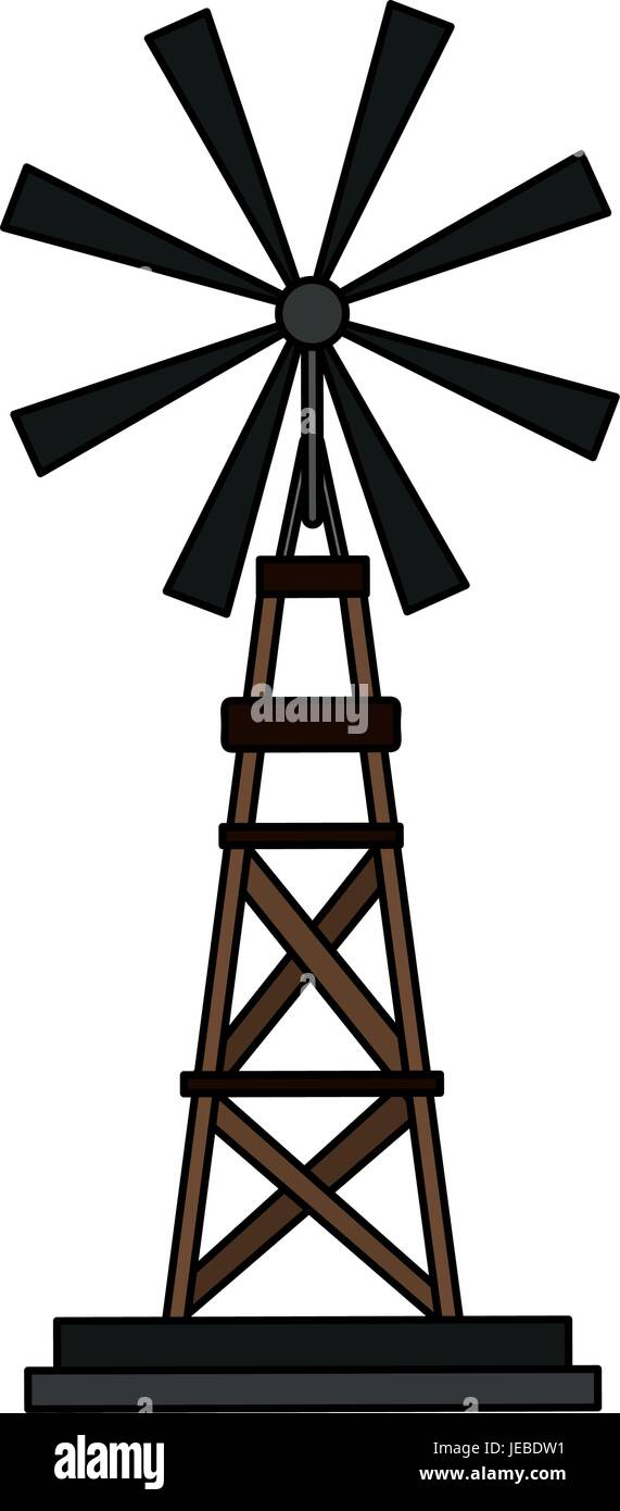 Windmill vector illustration Stock Vector Image & Art - Alamy