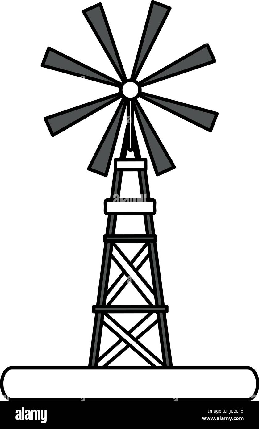 flat line windmill design Stock Vector Image & Art - Alamy
