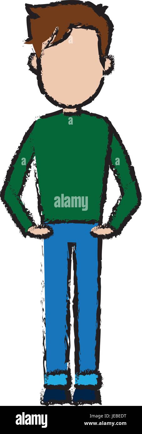 standing man character male cartoon pose image Stock Vector Image & Art ...