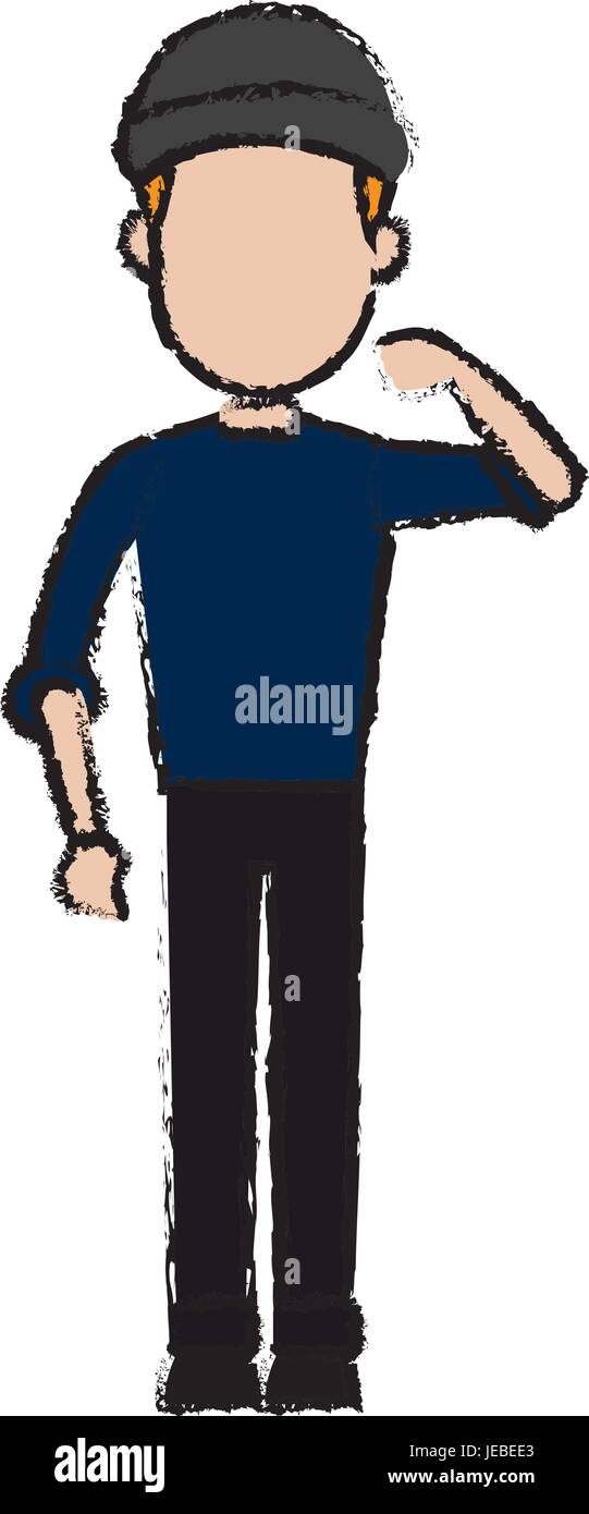 hacker character standing wear cap pose image Stock Vector Image & Art ...