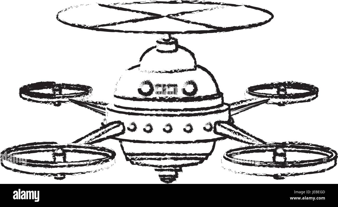 drone aircraft propeller copter technology front view vector Stock ...