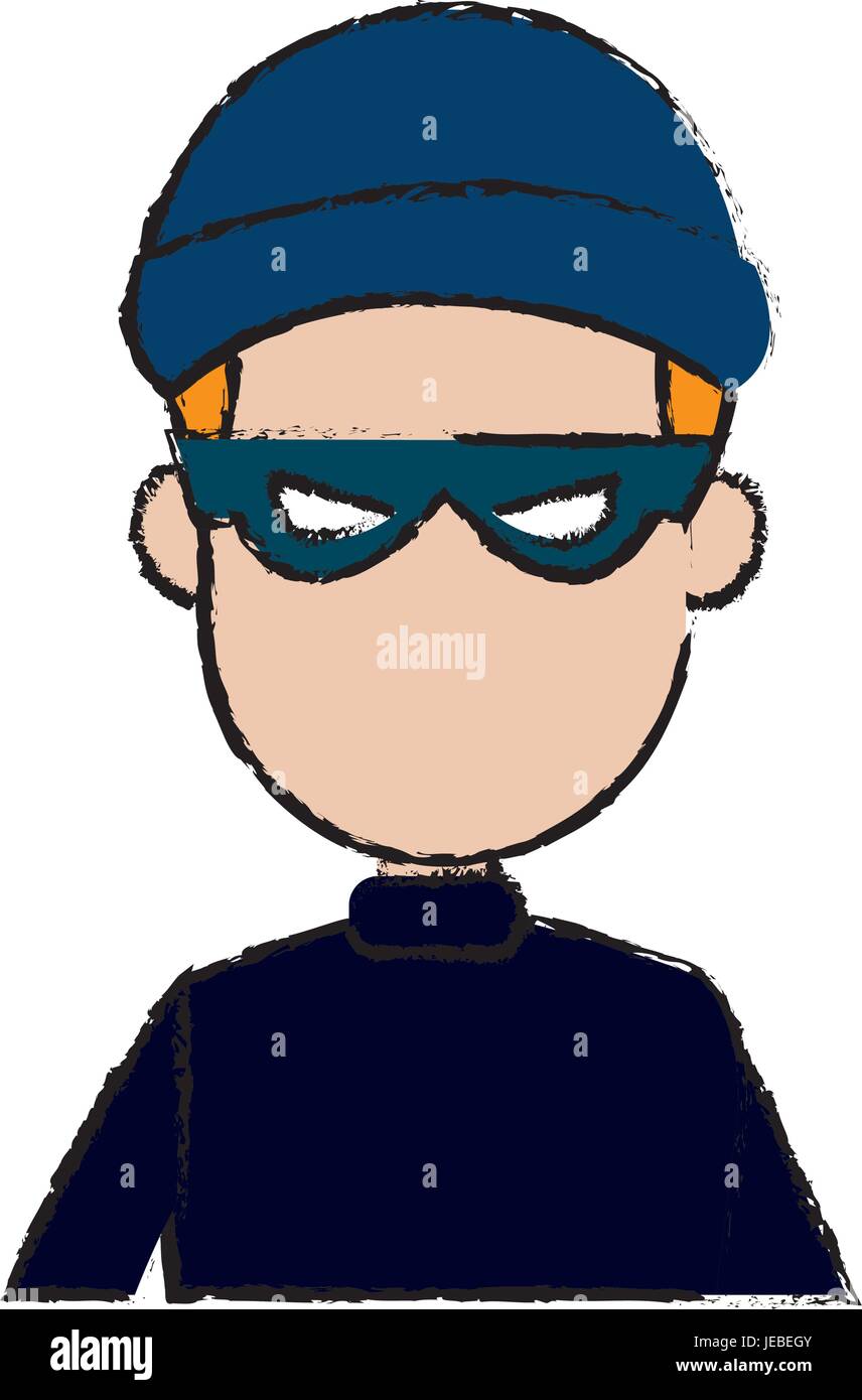 hacker character portrait thief technology image Stock Vector Image ...