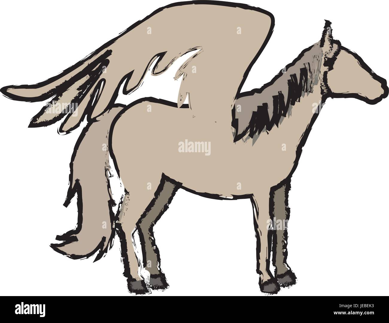 horse pegasus funny cartoon animal character Stock Vector Image & Art ...