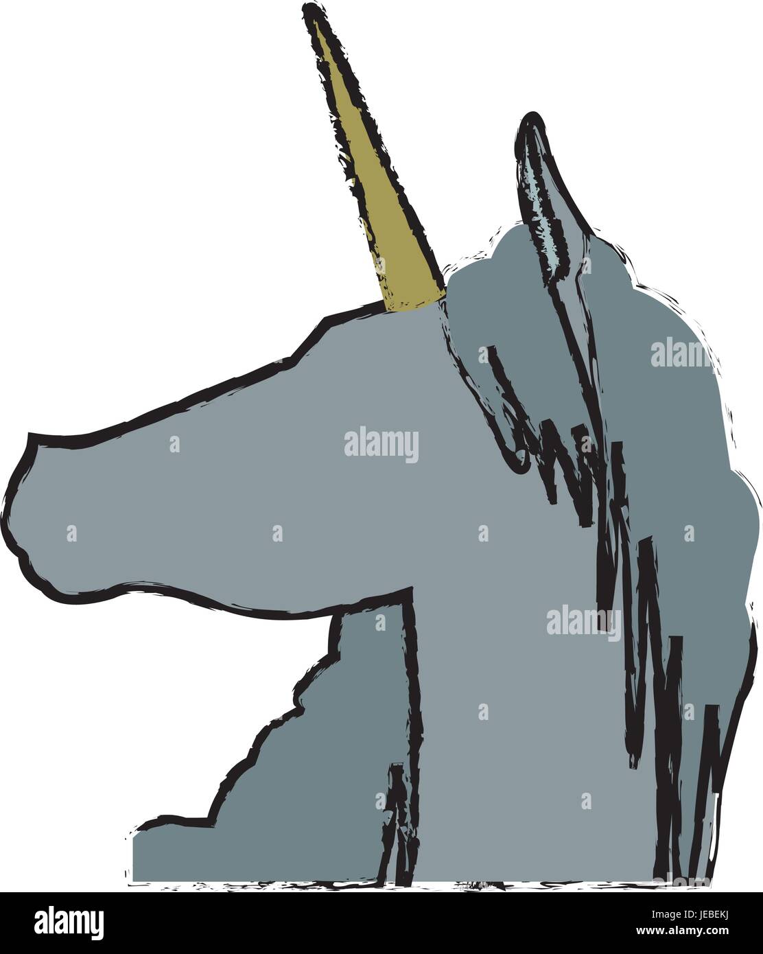 head unicorn horn fantasy animal mythology Stock Vector Image & Art - Alamy