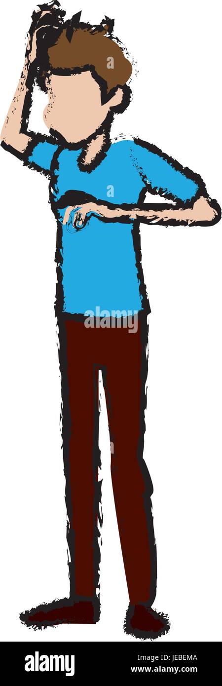 sick man unhappy character healthcare cartoon Stock Vector Image & Art ...