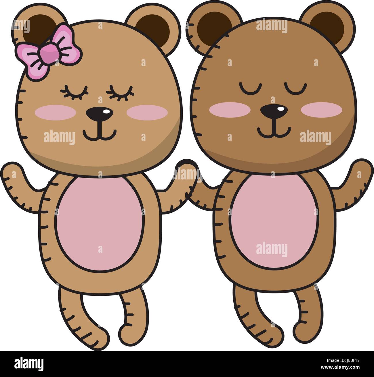 cute animal couple bear together Stock Vector Image & Art - Alamy
