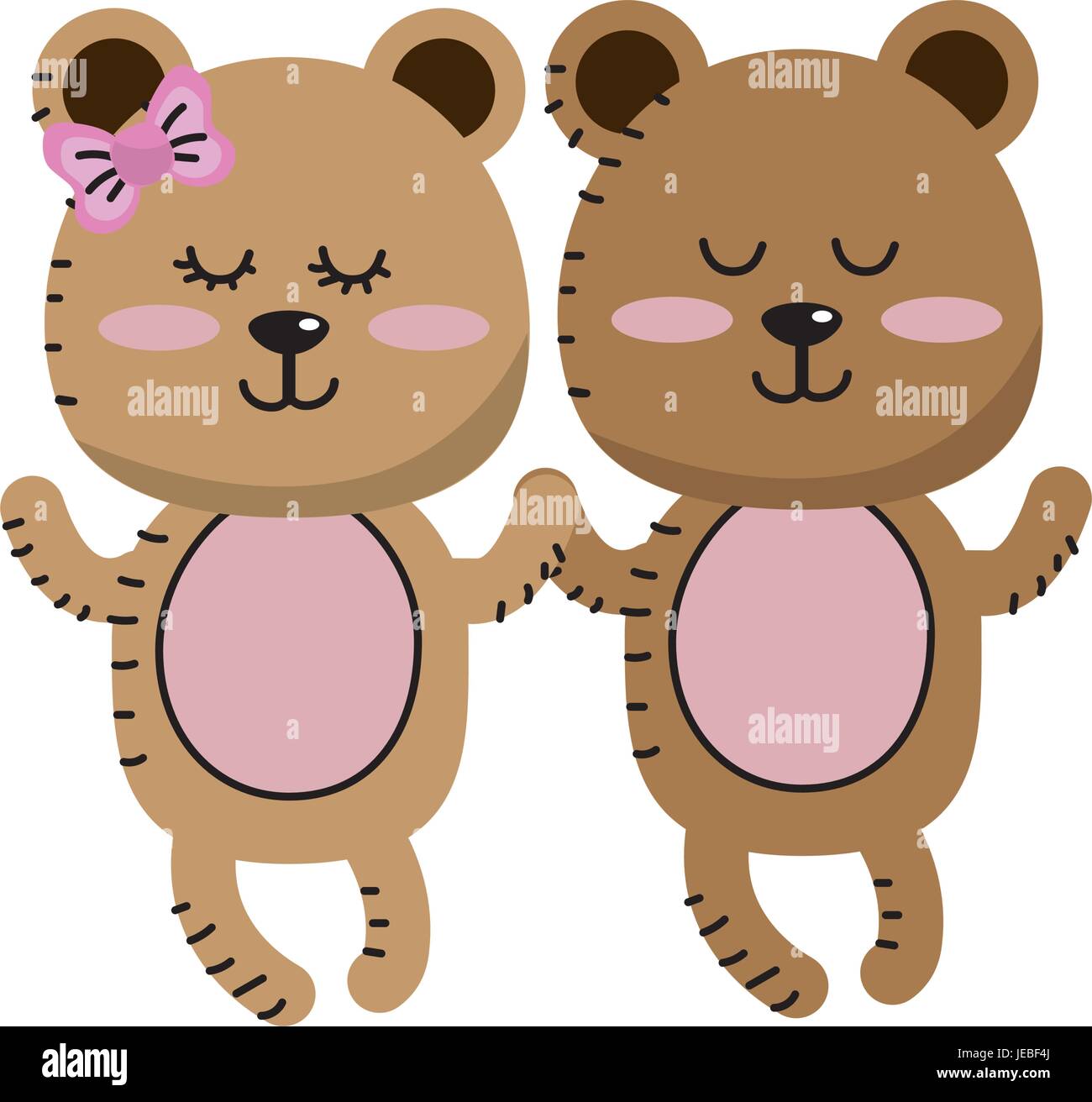 cute animal couple bear together Stock Vector Image & Art - Alamy