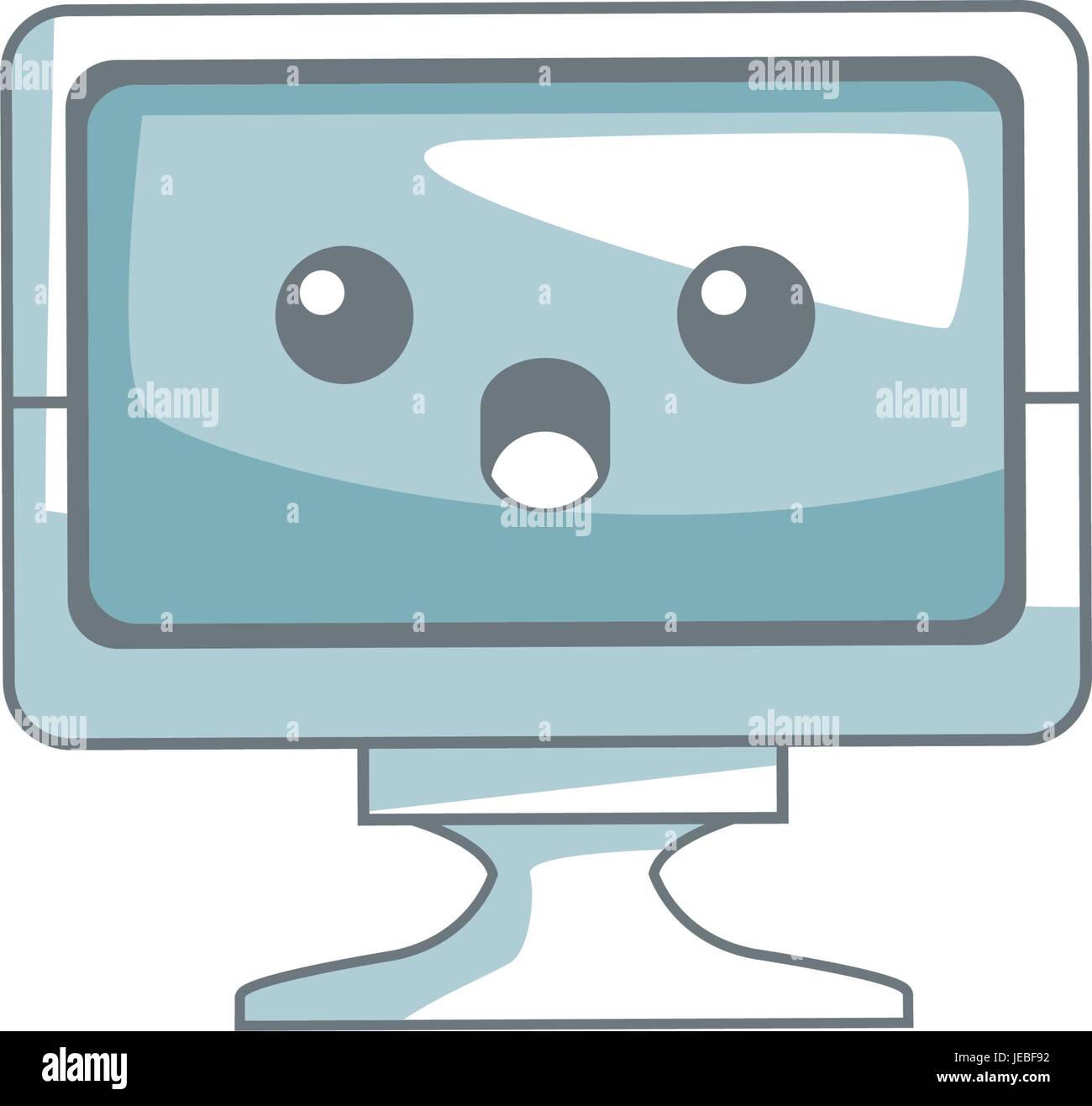 kawaii cartoon screen tv device icon Stock Vector Image & Art - Alamy