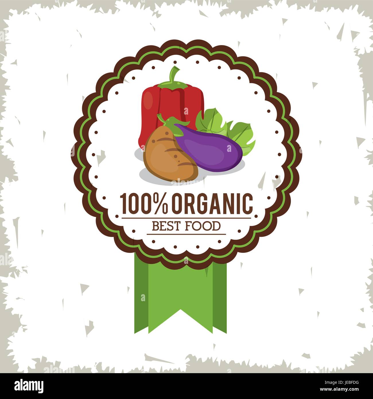 colorful logo of organic best food with peppers tomato and eggplant ...