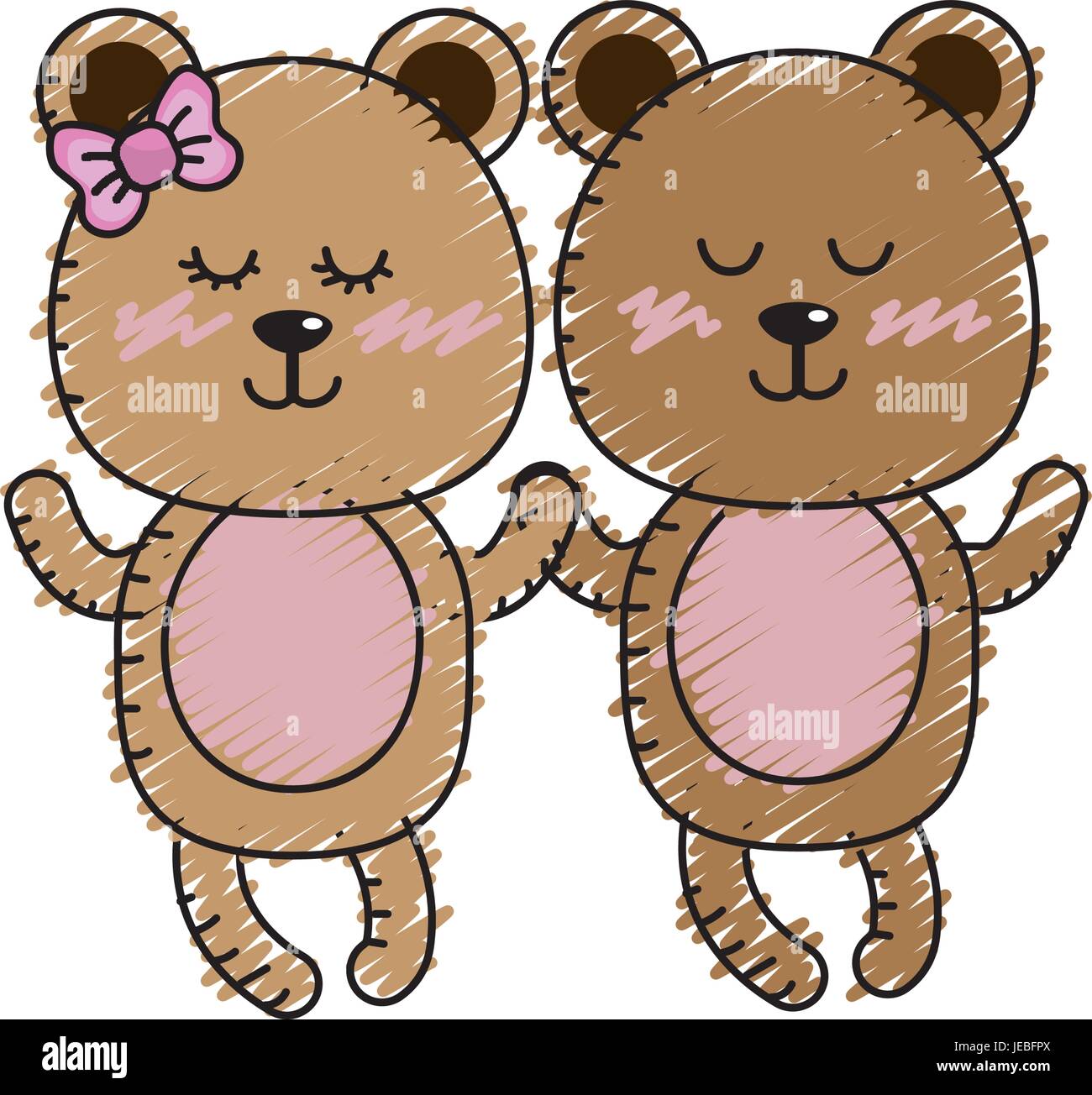 cute animal couple bear together Stock Vector Image & Art - Alamy