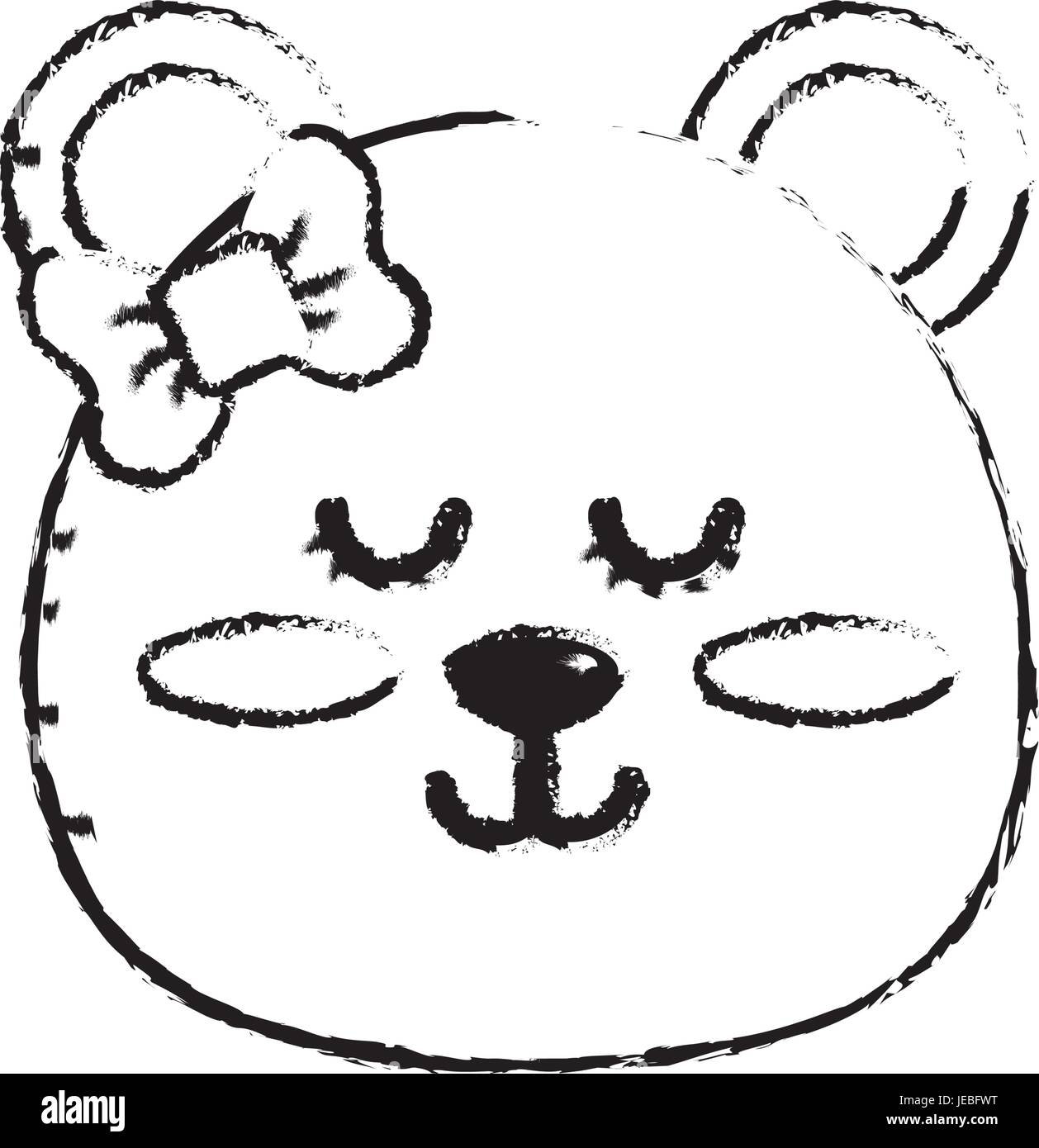 Girl teddy bear line Stock Vector Images - Alamy