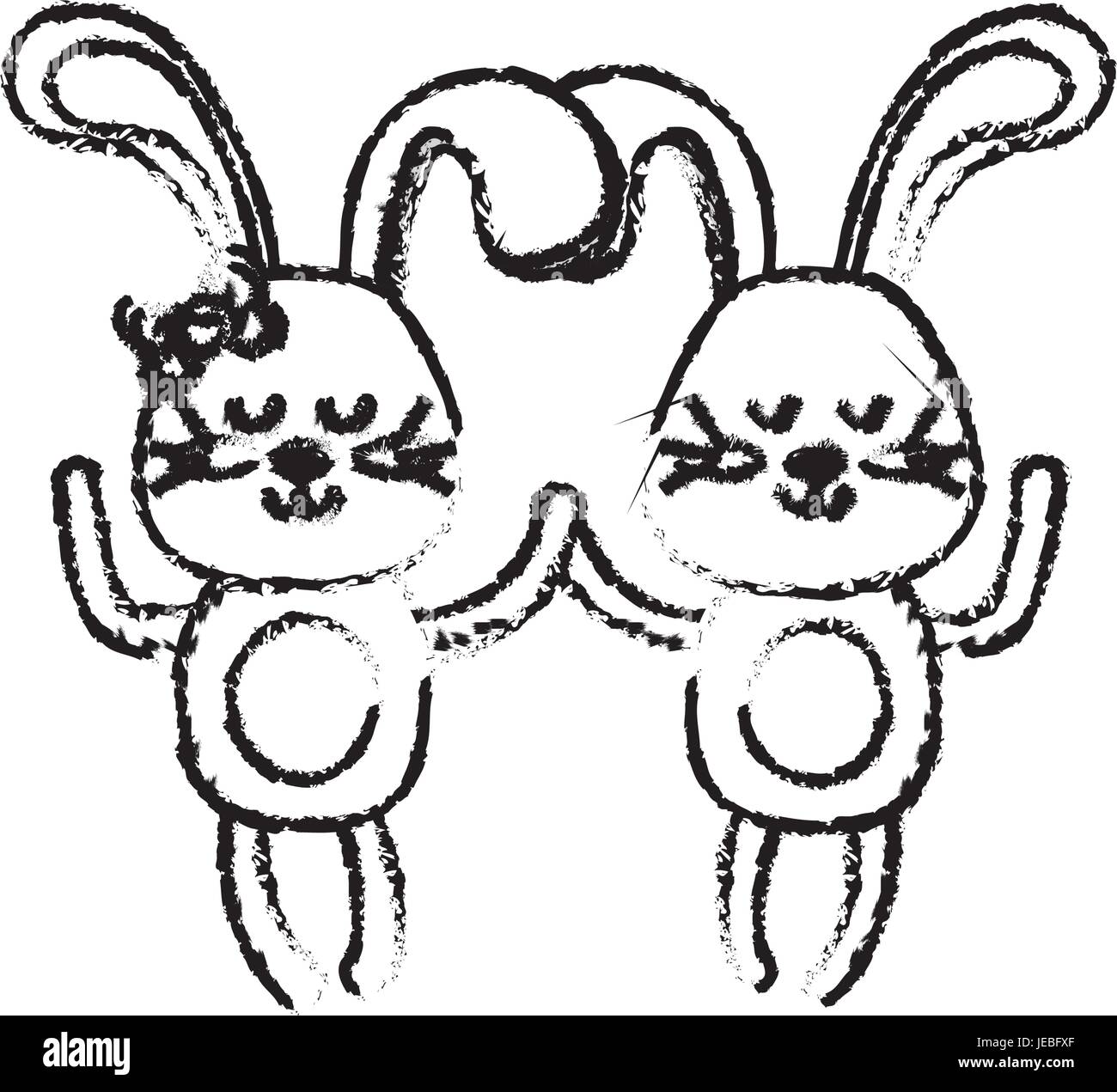 figure cute animal couple rabbit together Stock Vector Image & Art - Alamy