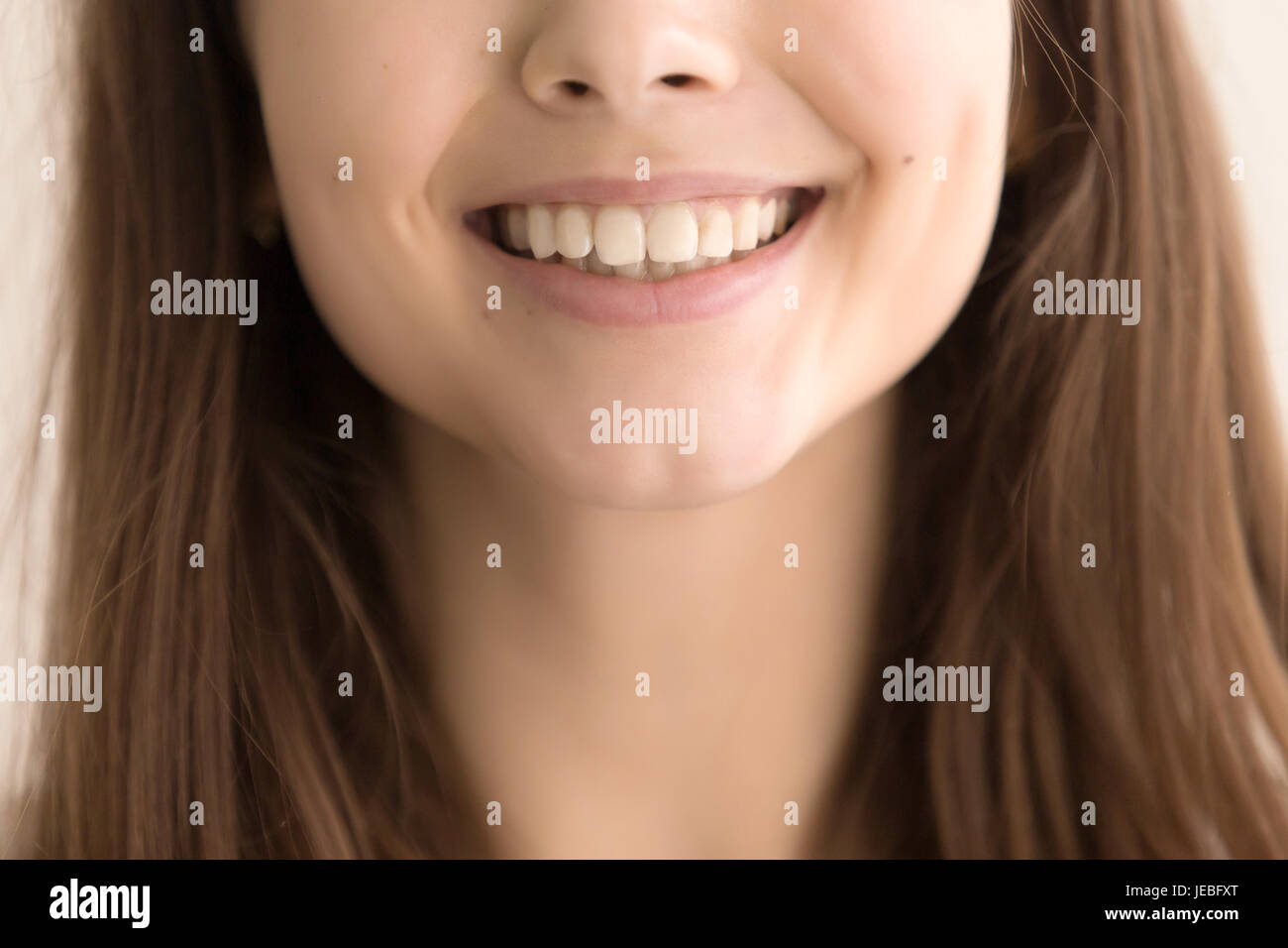 Close up image of female smile with healthy teeth Stock Photo - Alamy