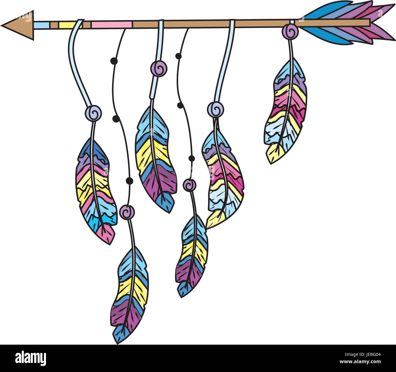 nice arrow with feather design decoration Stock Vector Image & Art - Alamy