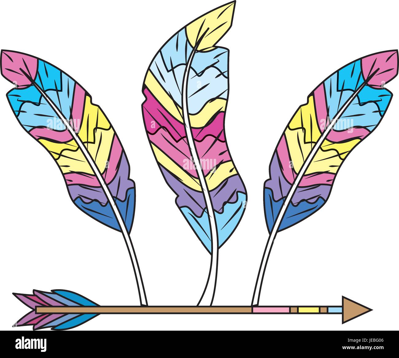 nice arrow with feather design decoration Stock Vector Image & Art - Alamy
