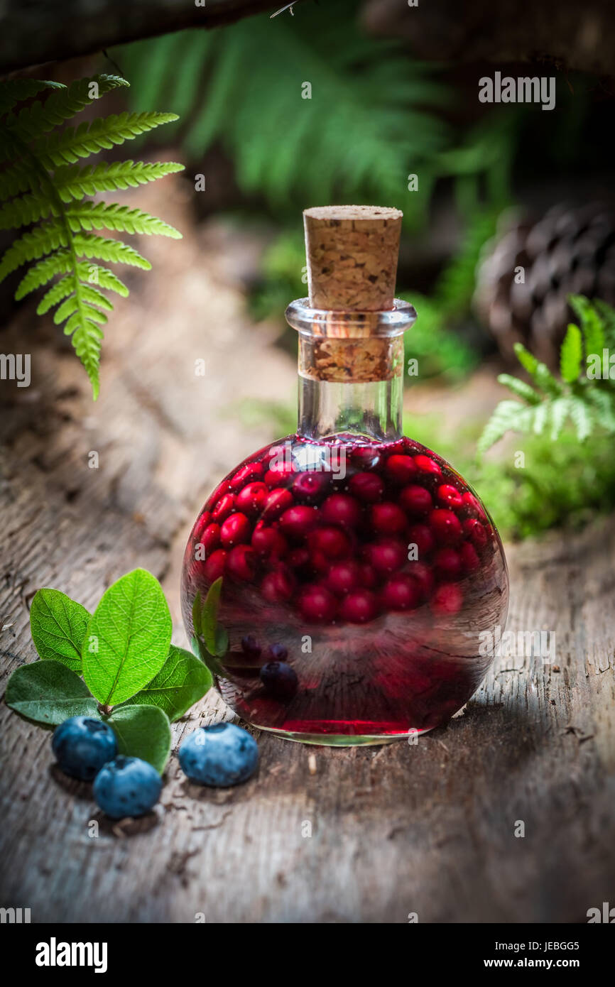 Closeup of liqueur made of alcohol and blueberries Stock Photo - Alamy