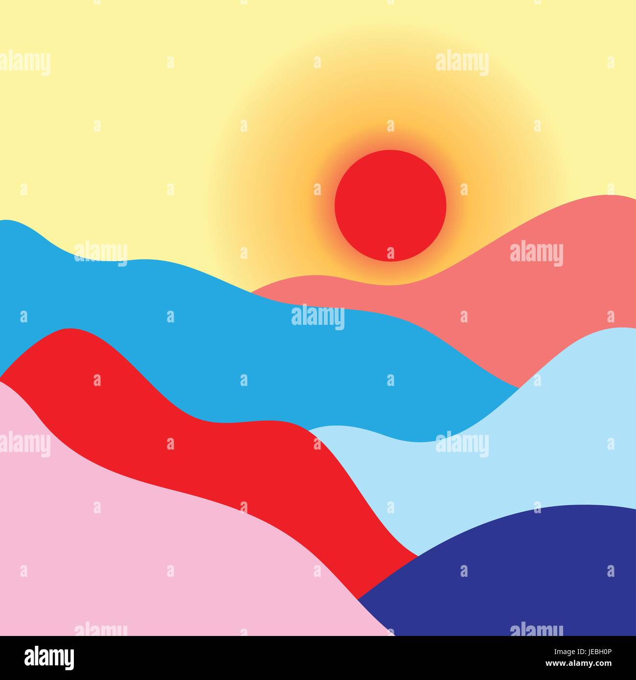 Beautiful graphic illustration of the sunset Stock Vector Image & Art ...