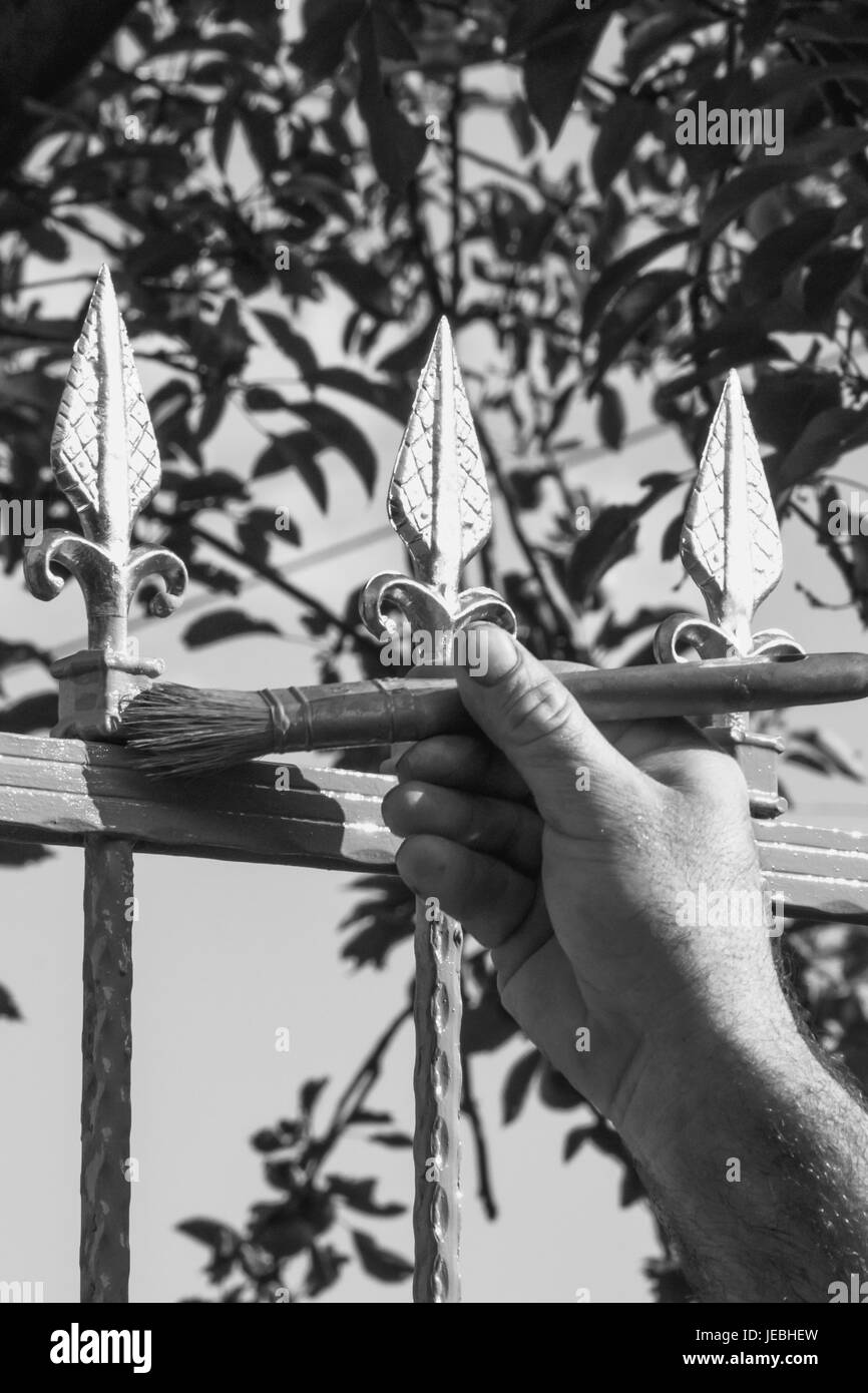 Contractor painting Black and White Stock Photos & Images - Alamy