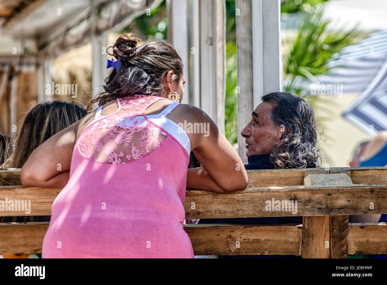 Gitans speaking while waiting the beginning of the procession of Santa ...