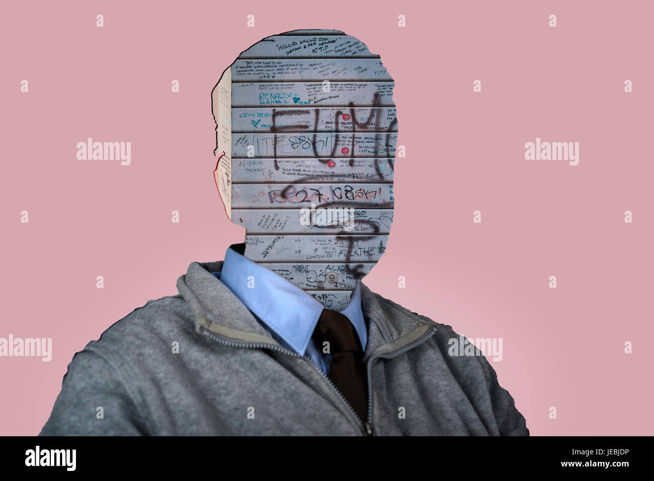 Linked out - graffiti head man in portrait style Stock Photo - Alamy