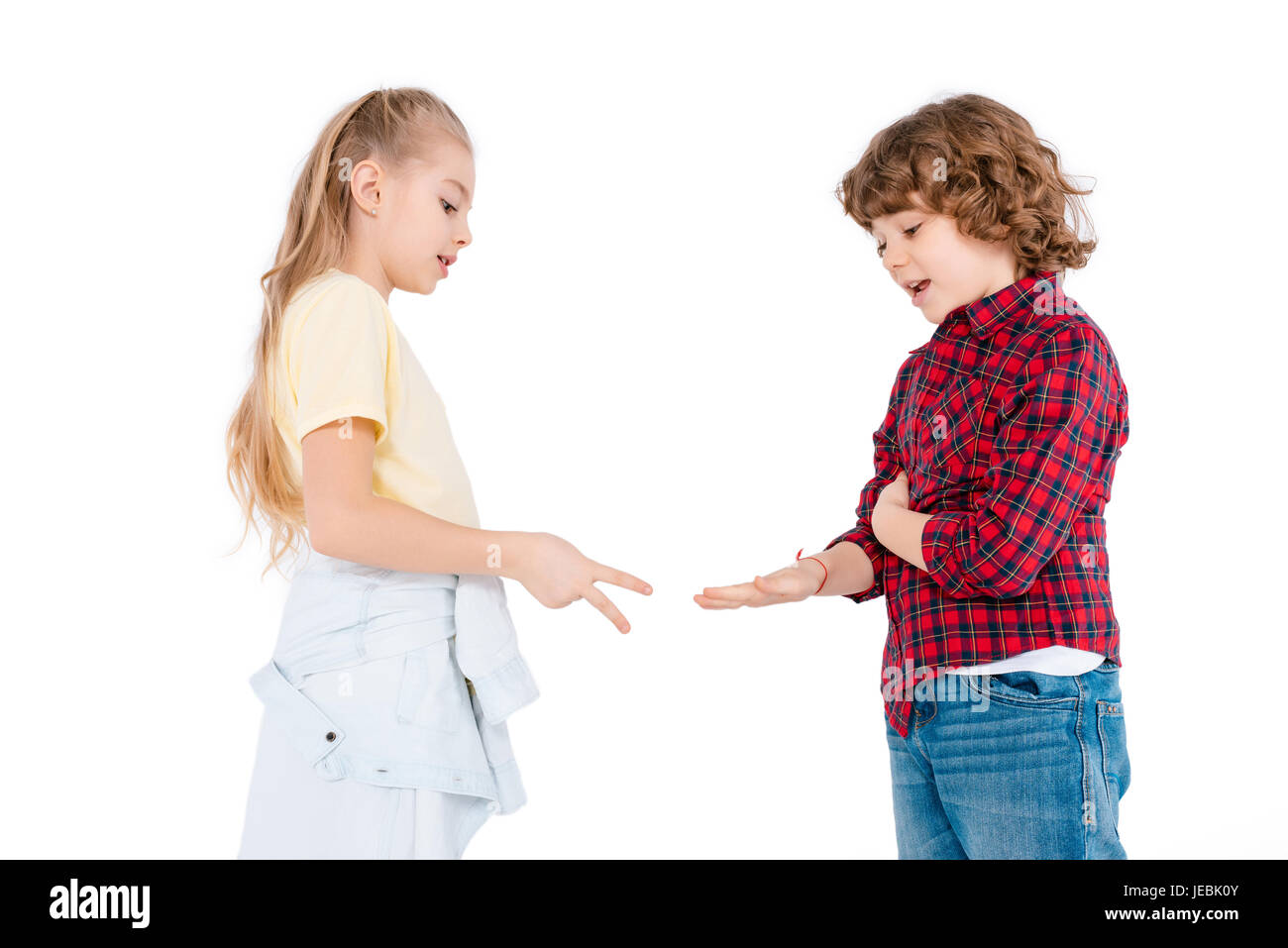 Children playing rock, paper, scissors High Resolution Stock ...