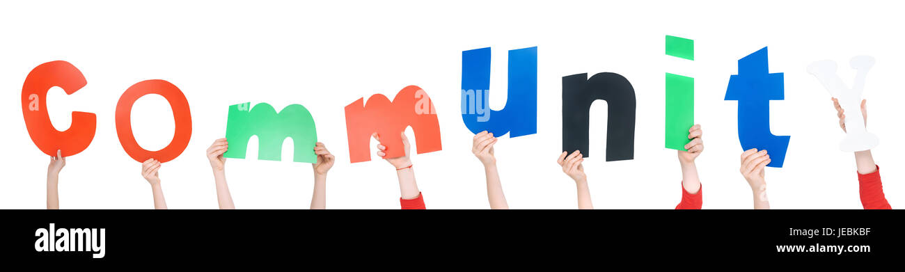 Kids hands holding colorful alphabet letters isolated on white ...