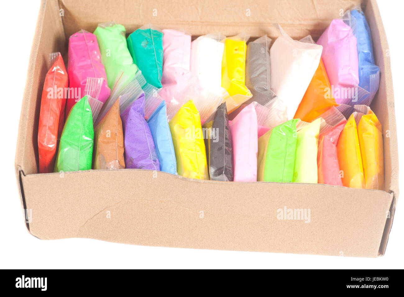 Colorful polymer clay in box isolated on white Stock Photo - Alamy