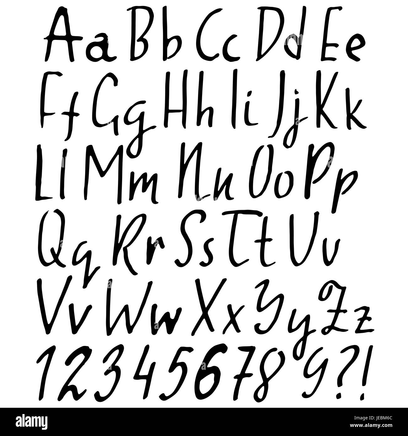 Hand drawn dry brush font. Modern brush lettering. Grunge style ...