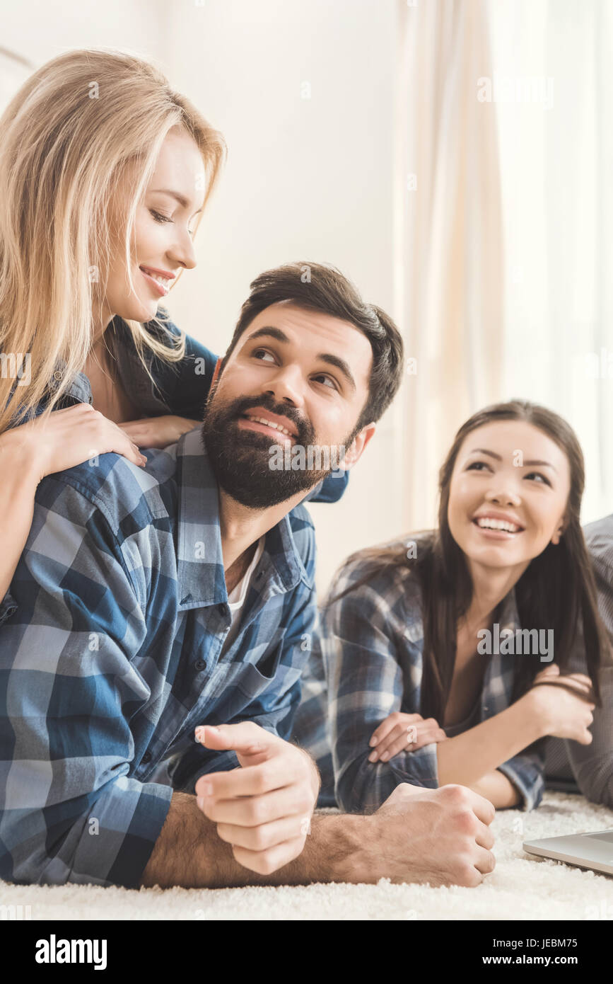 Two young couples having fun hi-res stock photography and images - Alamy