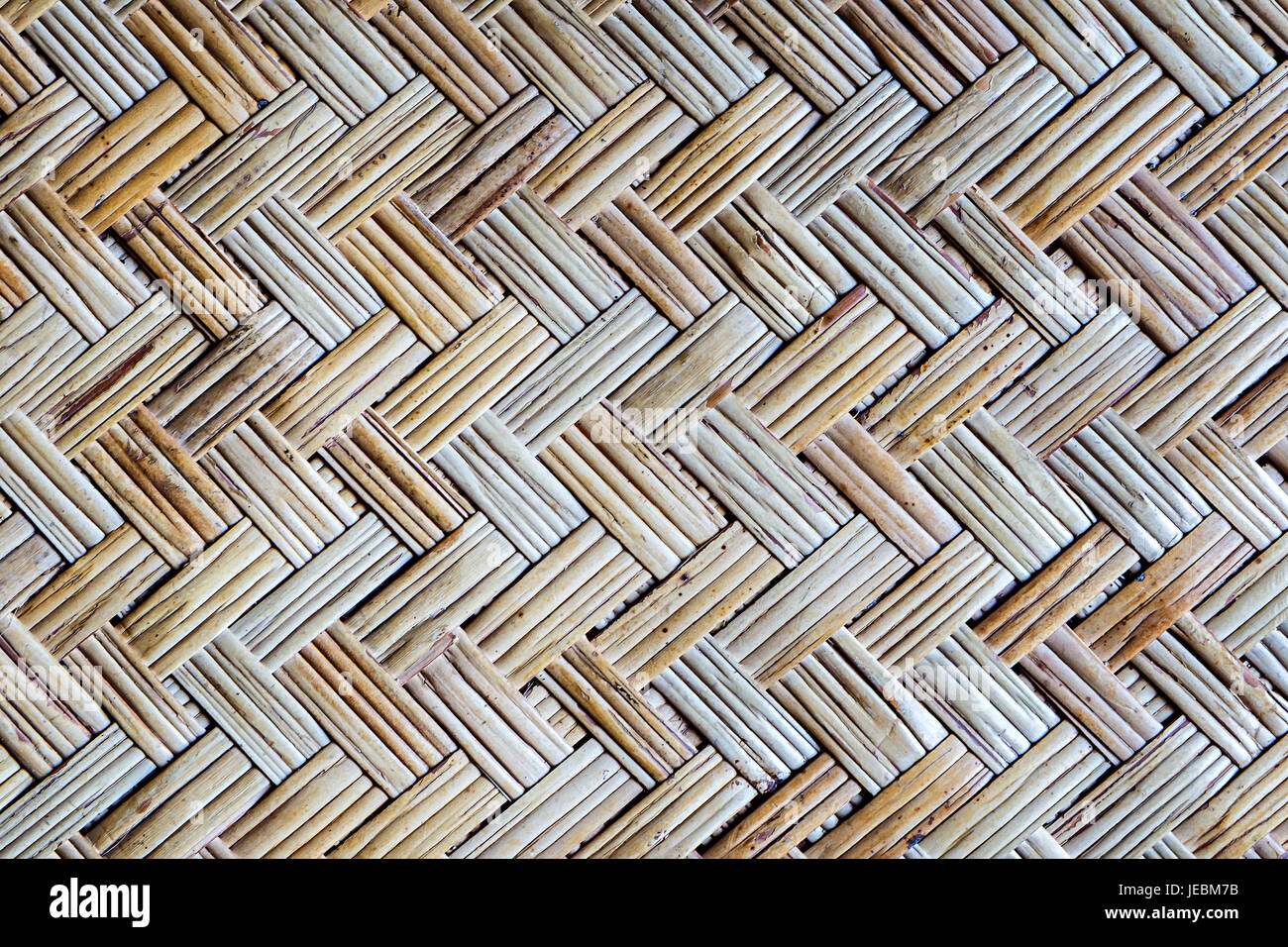 Old bamboo weave mat texture and background Stock Photo - Alamy