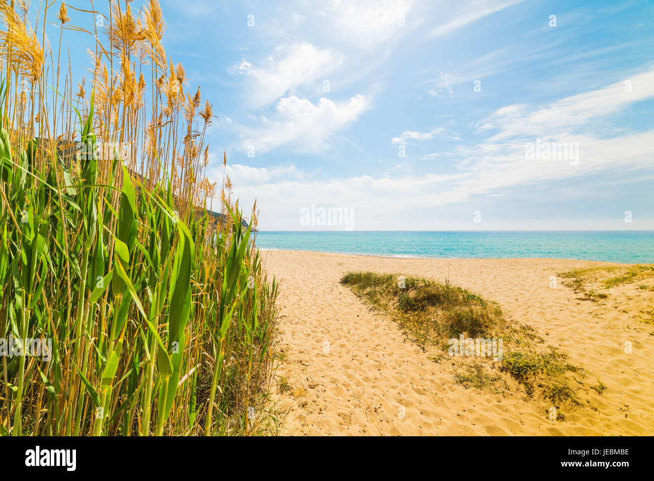 golden shore in Solanas beach, Sardinia Stock Photo - Alamy
