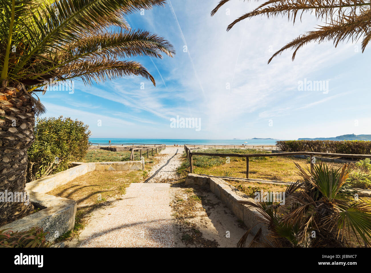 walk path in Simius beach Stock Photo - Alamy