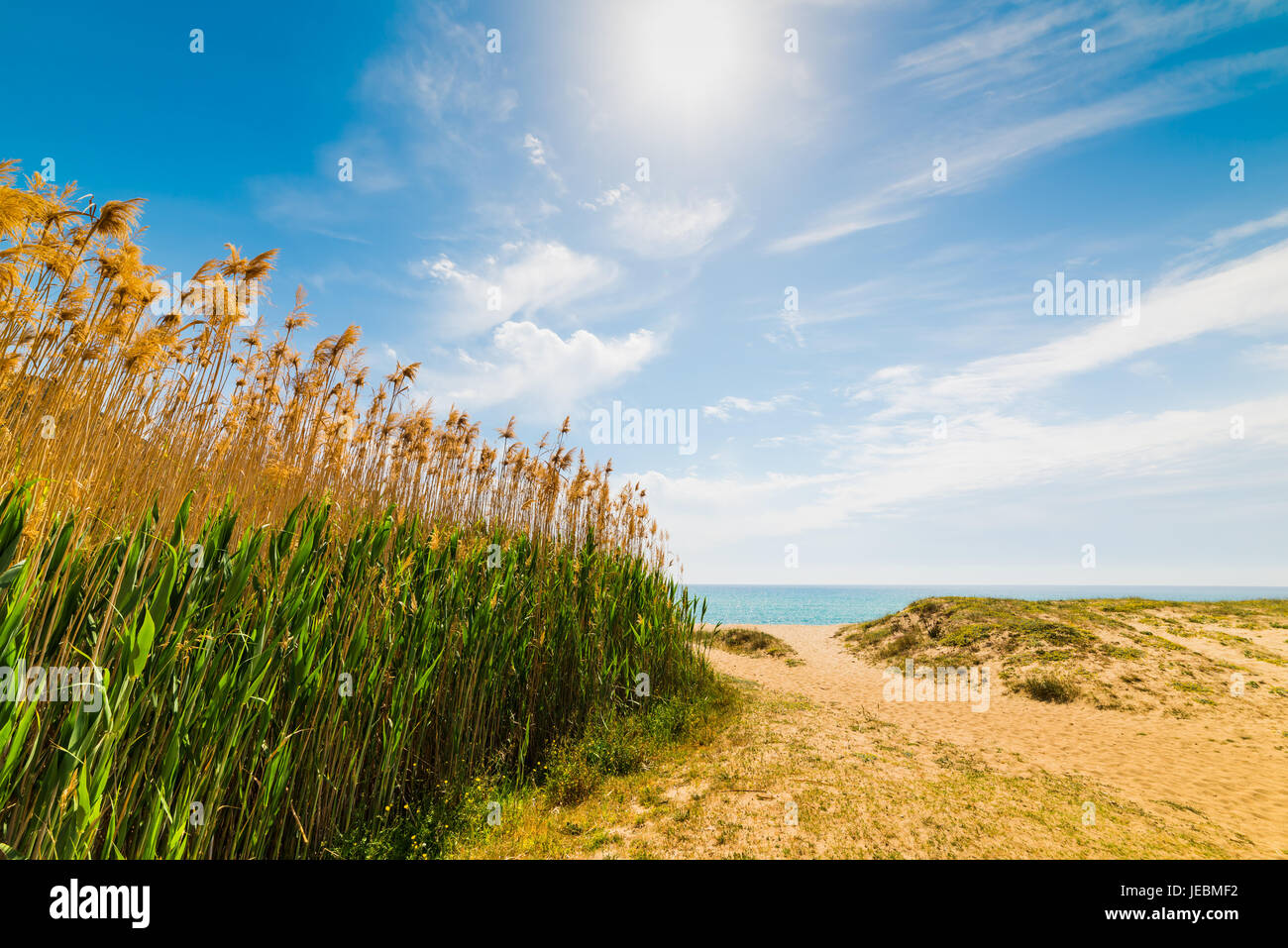 golden shore in Solanas beach, Sardinia Stock Photo - Alamy