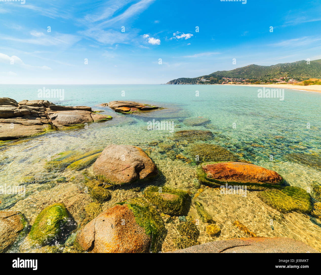 golden shore in Solanas beach, Sardinia Stock Photo - Alamy