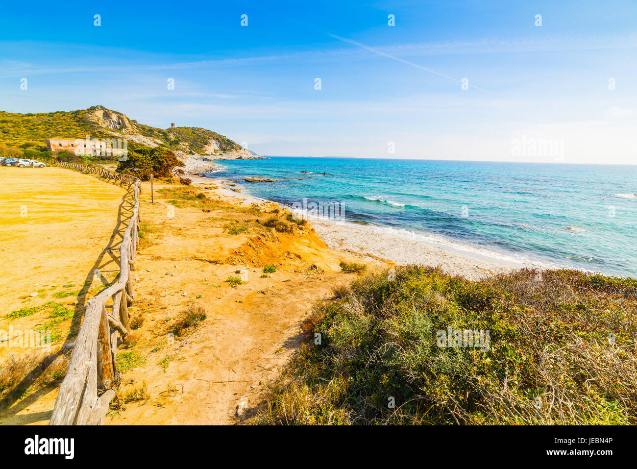Blue sky over Capo Carbonara beach, Sardinia Stock Photo - Alamy