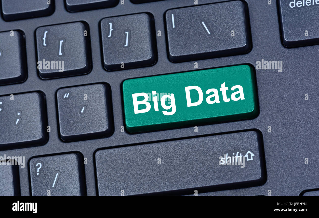 Big data words on keyboard computer Stock Photo - Alamy