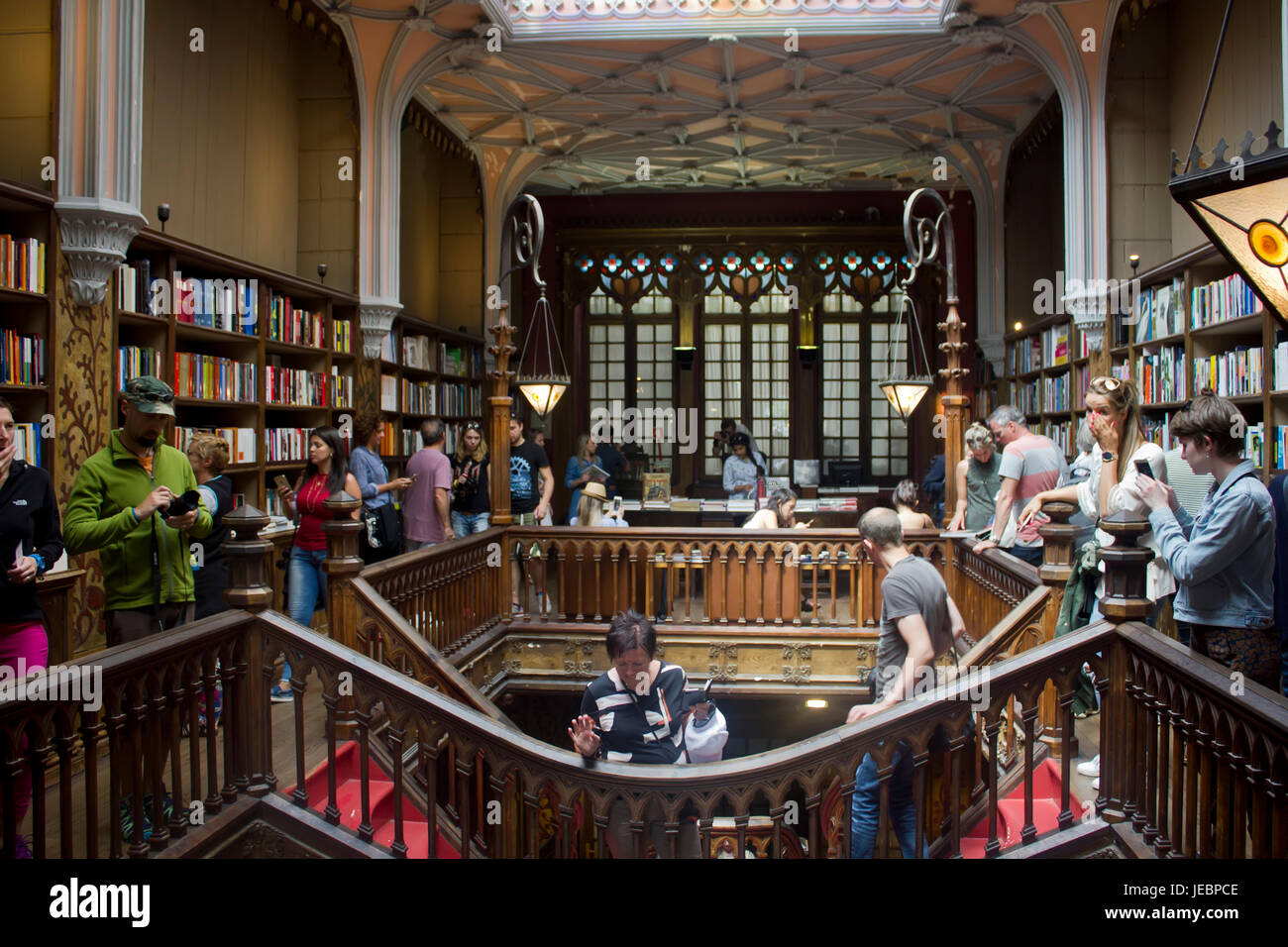Old famous Lello library, Livraria Lello & Irmão bookstore, Porto ...
