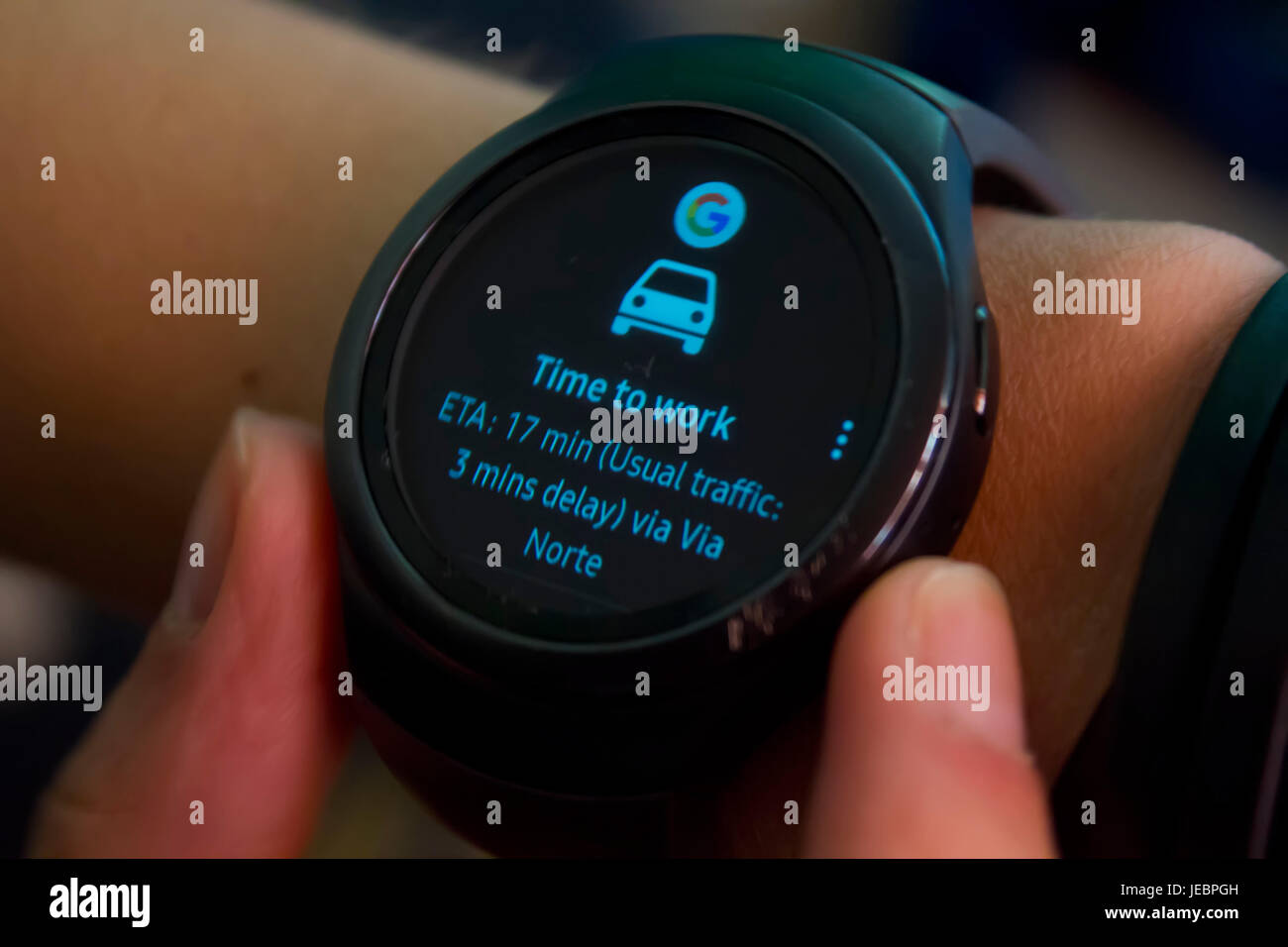 Active woman using smartwatch monitor hi-res stock photography and ...