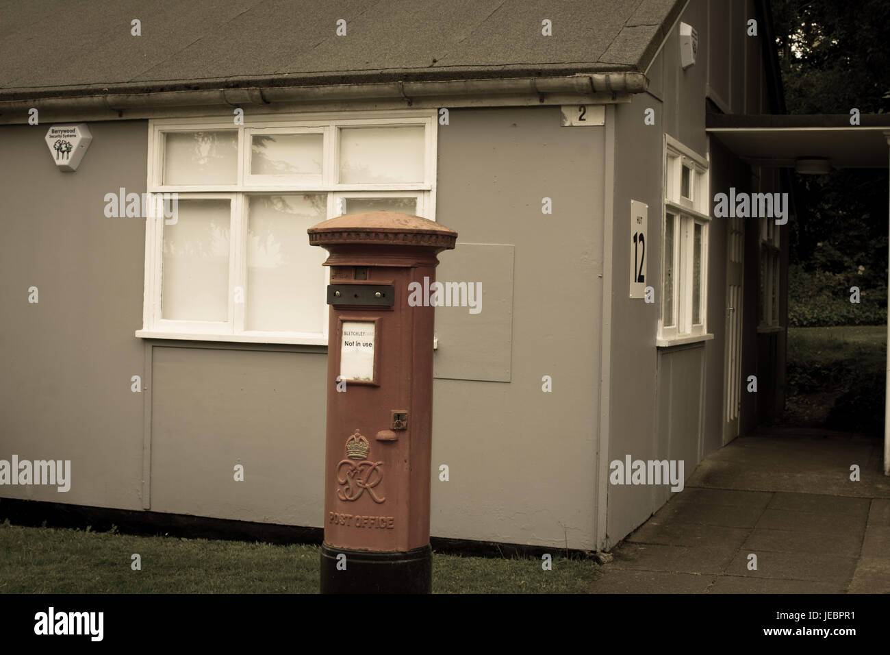 Red post box Bletchley Park UK history World war two building block 12 ...