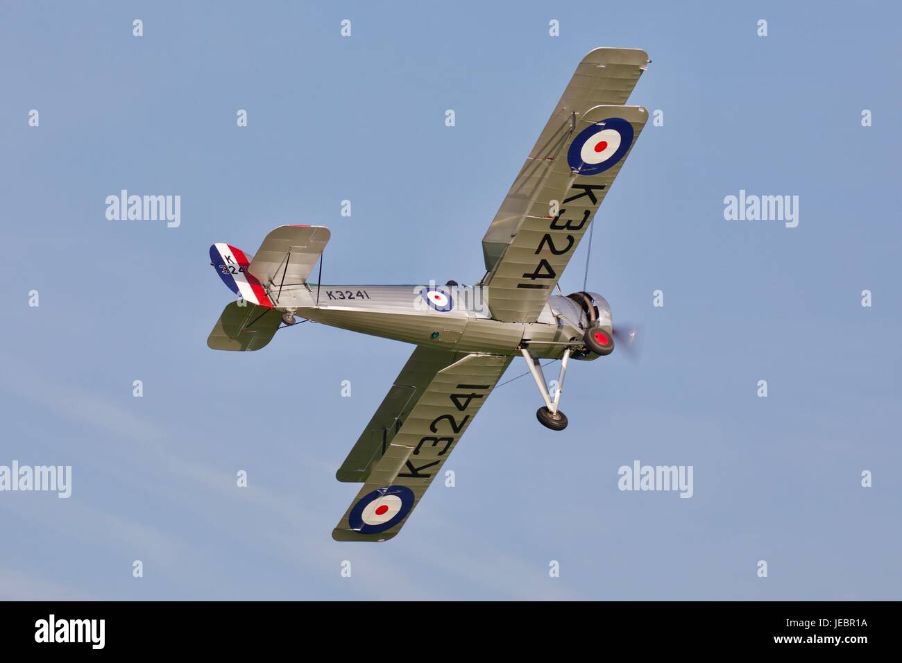 1931 Avro type 621 Tutor flying at Old Warden Aerodrome Stock Photo - Alamy