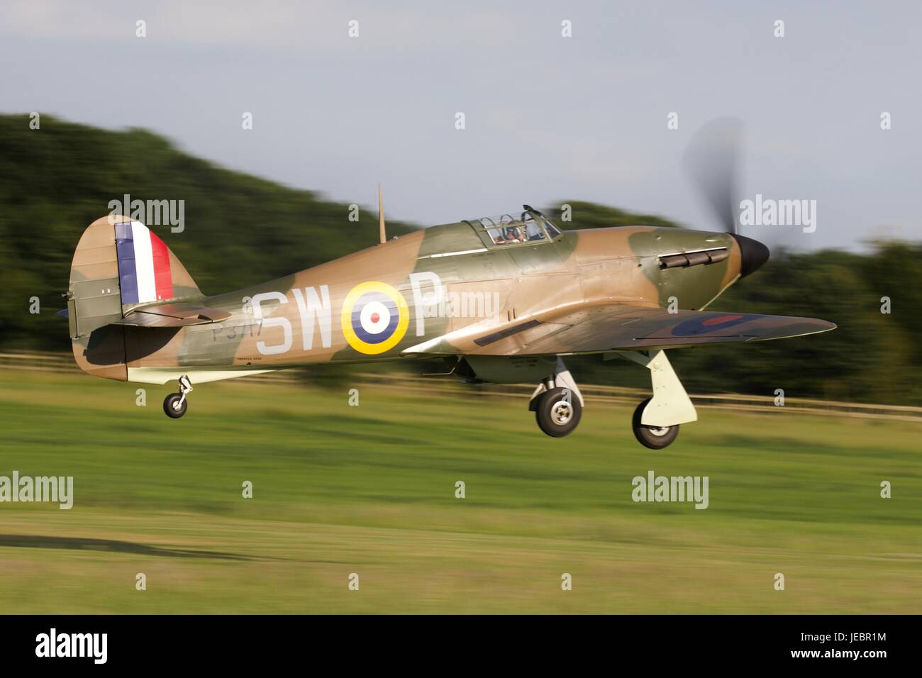 Hawker Hurricane P3717 flying at Old Warden Stock Photo - Alamy