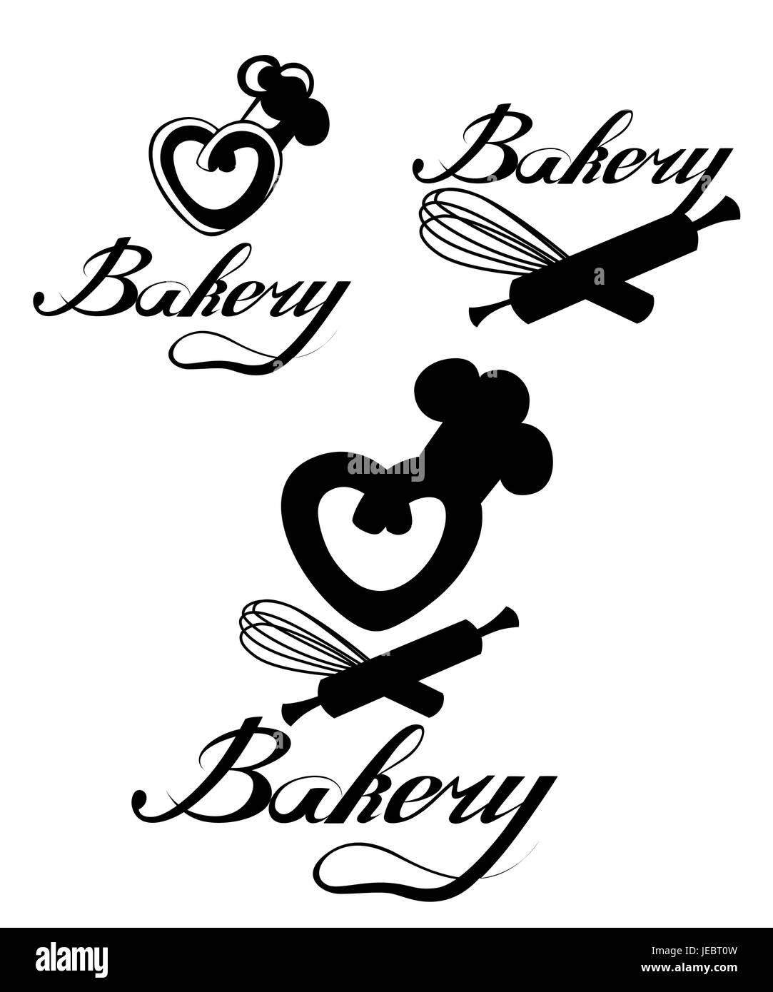 Hand drawn calligraphy lettering. Bakery logo. Web site page and mobile ...