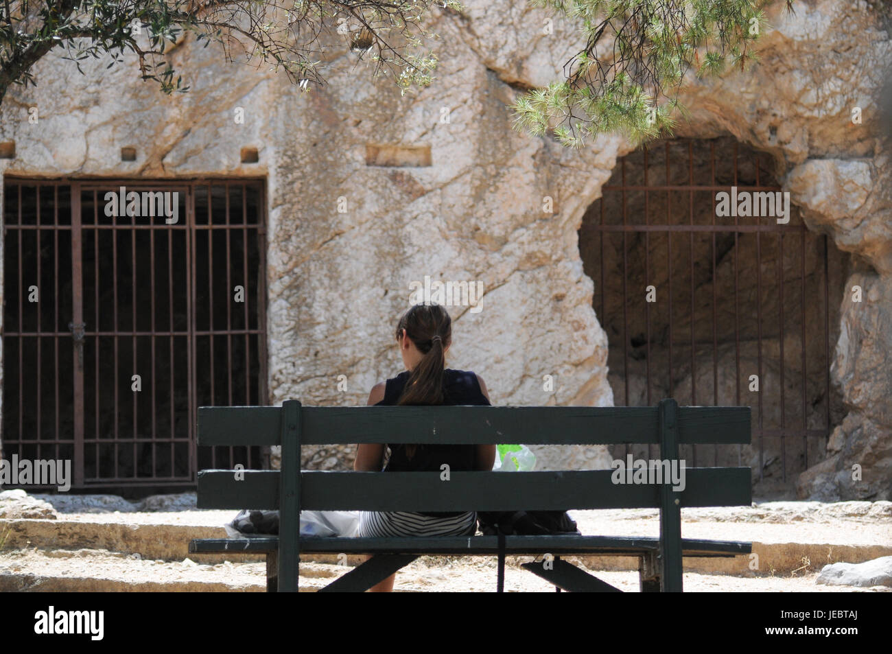 Socrates jail on Philopappou hill, Athens (Greece Stock Photo - Alamy