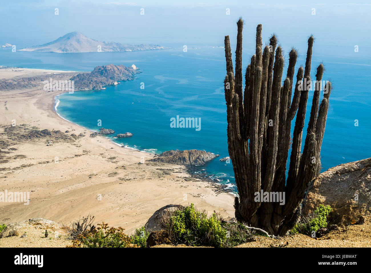 Aerial view of the coast in Parque Nacional Pan de Azucar, Chile Stock ...