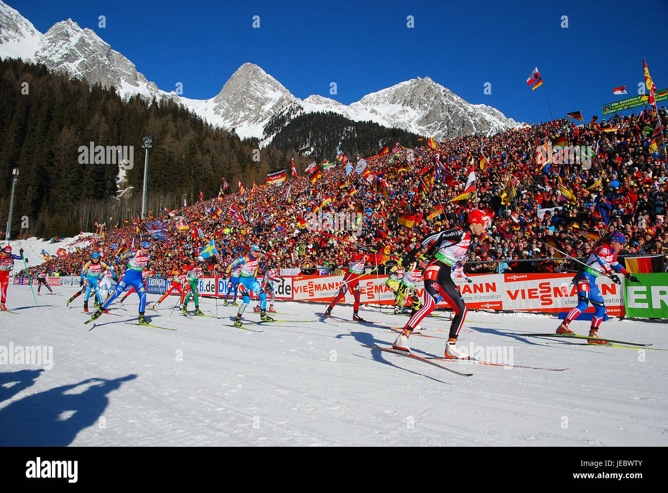 Winter sports, biathlon, world cup, Antholz, dimension start, spectator ...