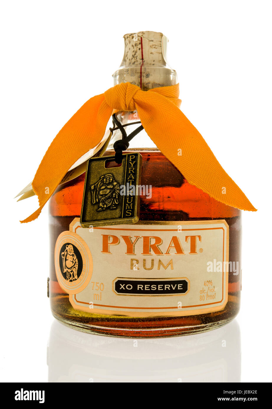 Winneconne, WI -17 June 2017: A Bottle of Pyrat xo reserve rum on an ...