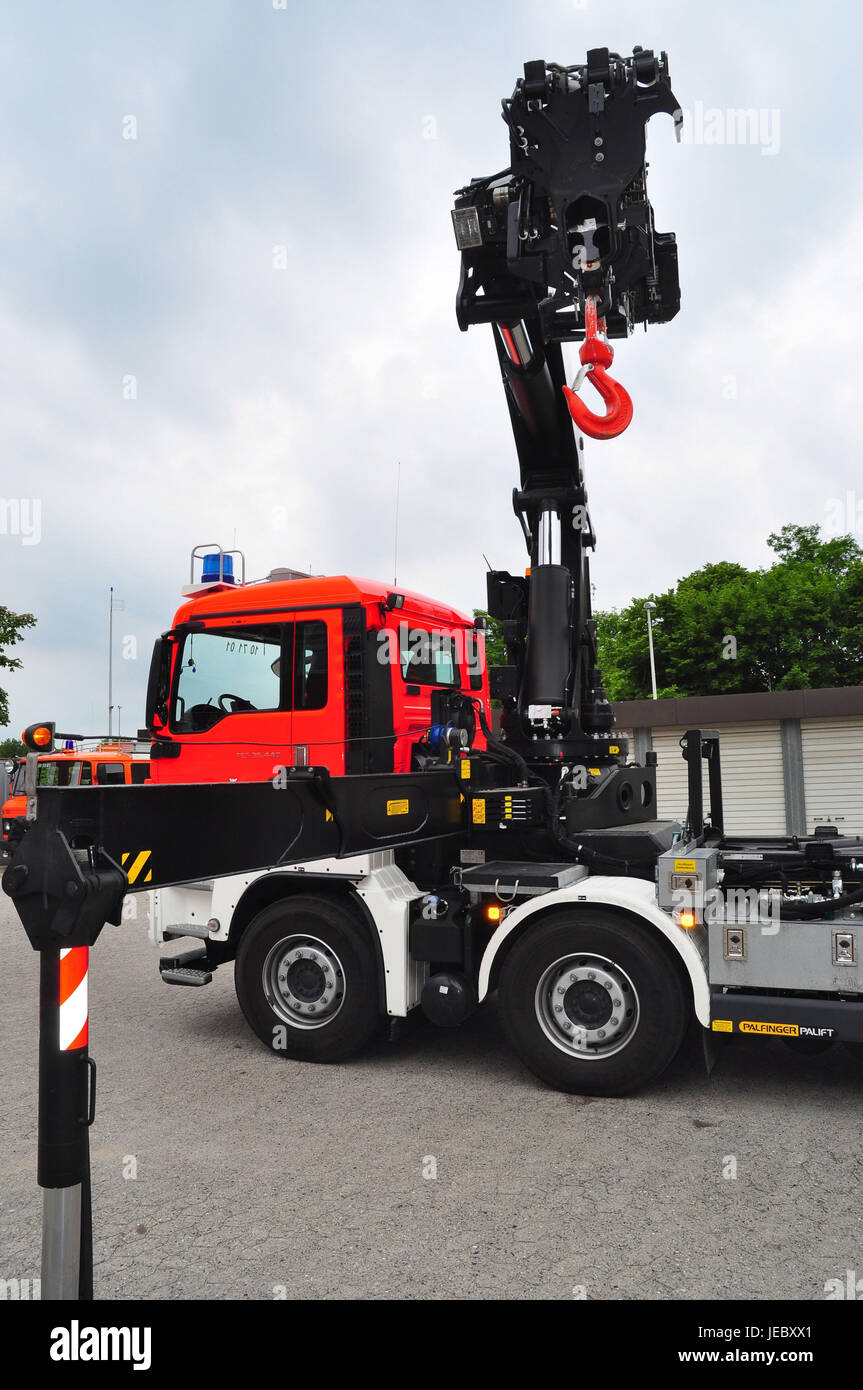 Fire brigade, vehicle, AB-Rüst, Abrollcontainer Stock Photo - Alamy