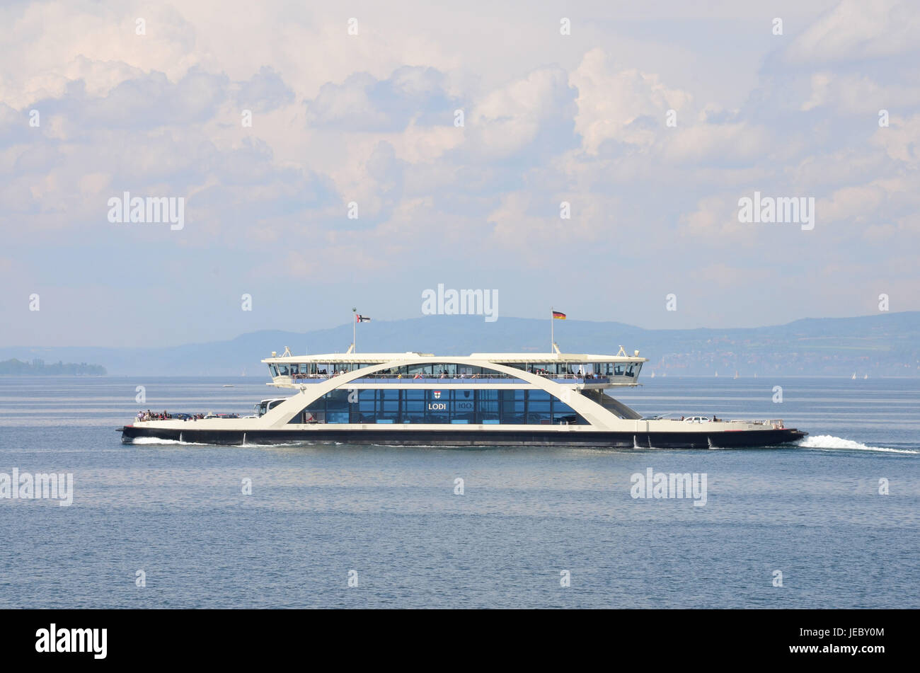 Germany, Baden-Wurttemberg, Lake of Constance, island Mainau, ferry ...