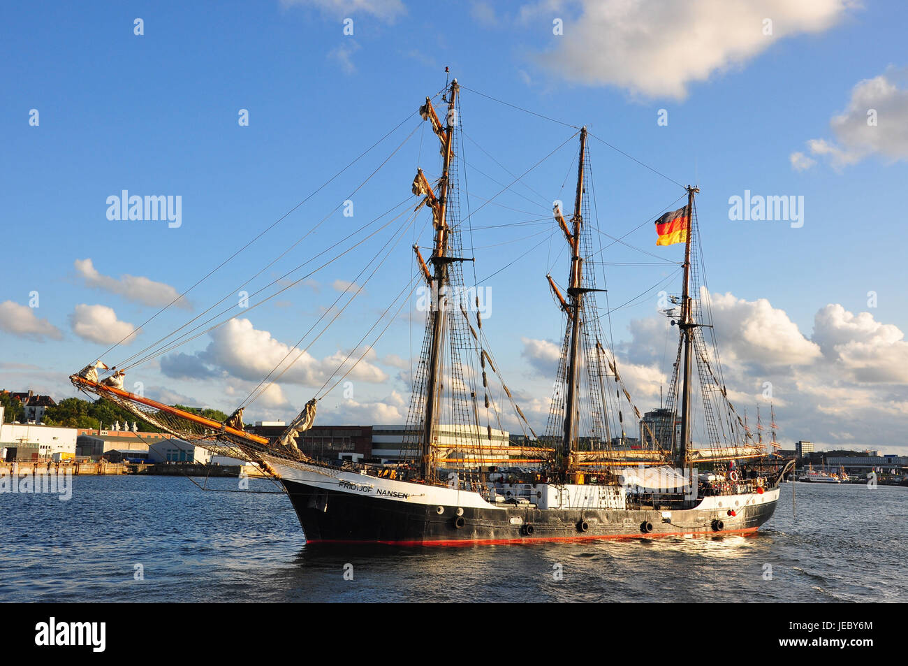 Germany, Schleswig - Holstein, Kiel, town harbour, sailing ship, Förde ...